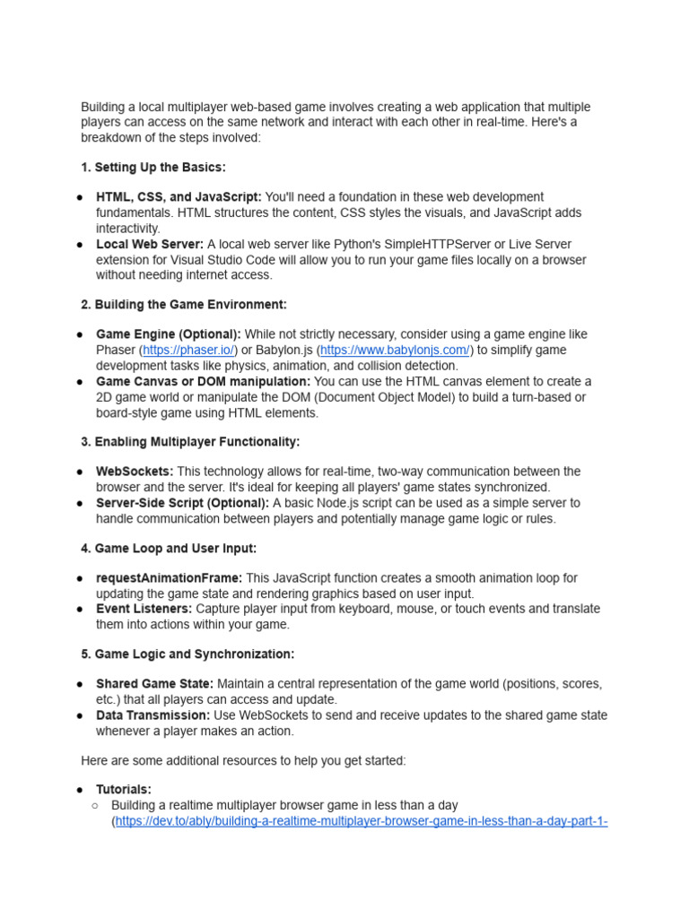 How To Build A Local Multiplayer Web Based Game Unity | PDF | World ... How To Build A Local Multiplayer Web Based Game Unity | PDF | World ...