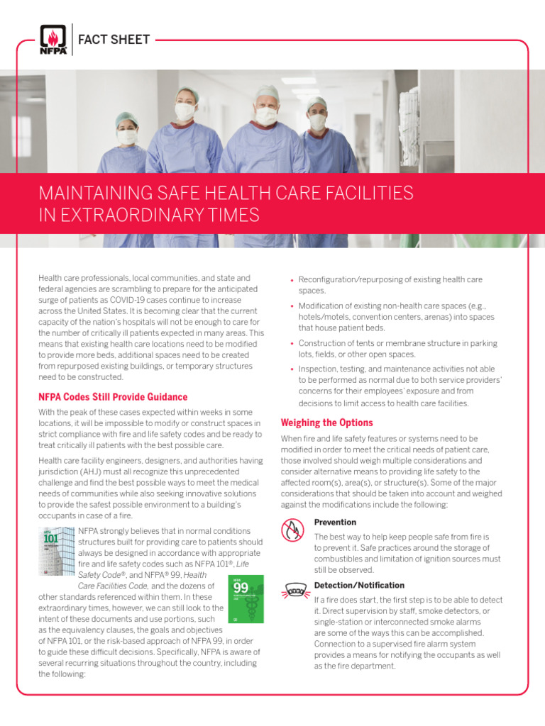 Maintaining Safe HealthCare Fact Sheet | PDF | Safety | Health Care