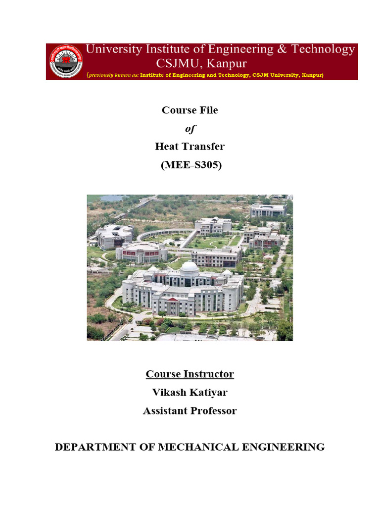 Course File - HMT | Download Free PDF | Heat Transfer | Engineering