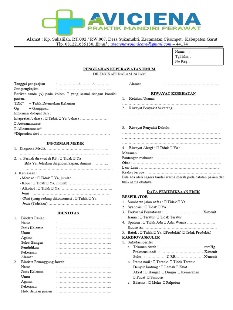 Form Pengkajian Keperawatan Umum | PDF