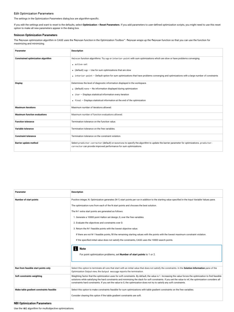 Edit Optimization Parameters - MATLAB & Simulink | PDF | Mathematical Optimization | Parameter ...