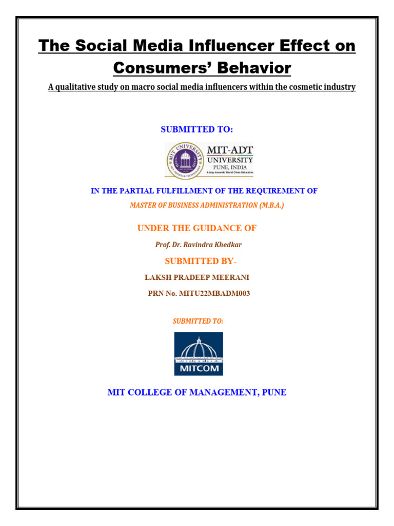 Laksh Meerani Dissertation | PDF | Consumer Behaviour | Behavior