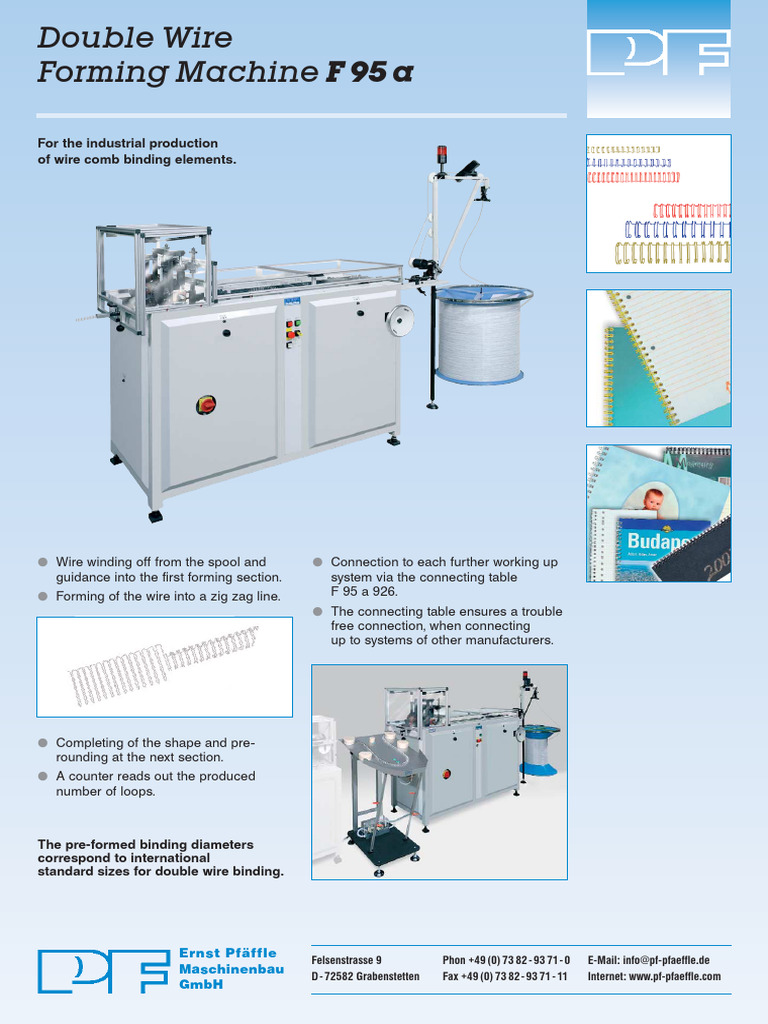 Double Wire Forming Machine F 95 a | PDF | Wire | Electricity