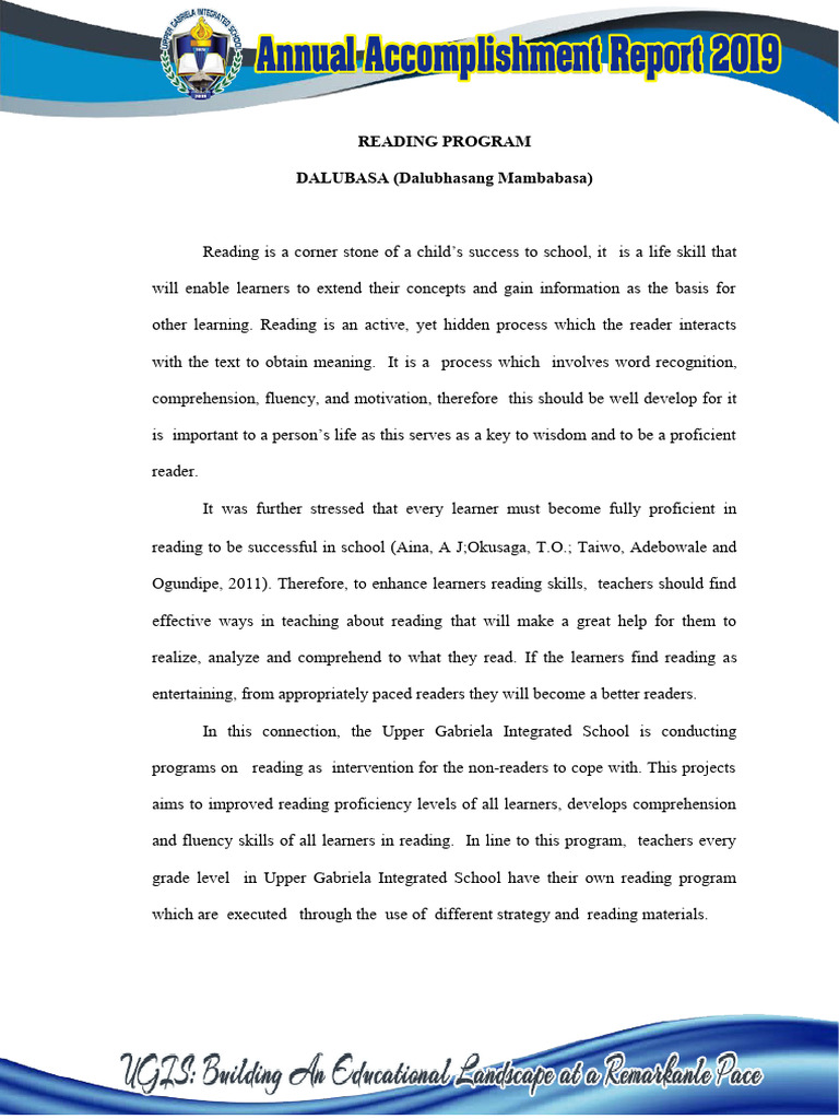 Dalubas Final | PDF | Reading Comprehension | Learning