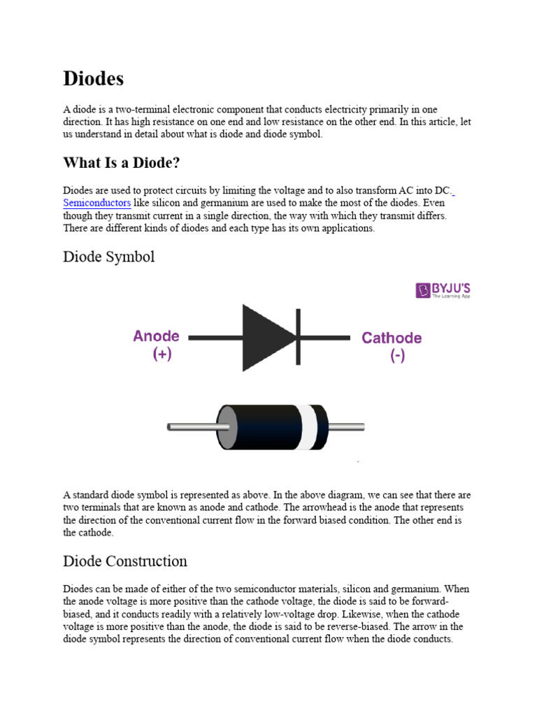 CMP 222 Diodes | PDF | Diode | P–N Junction
