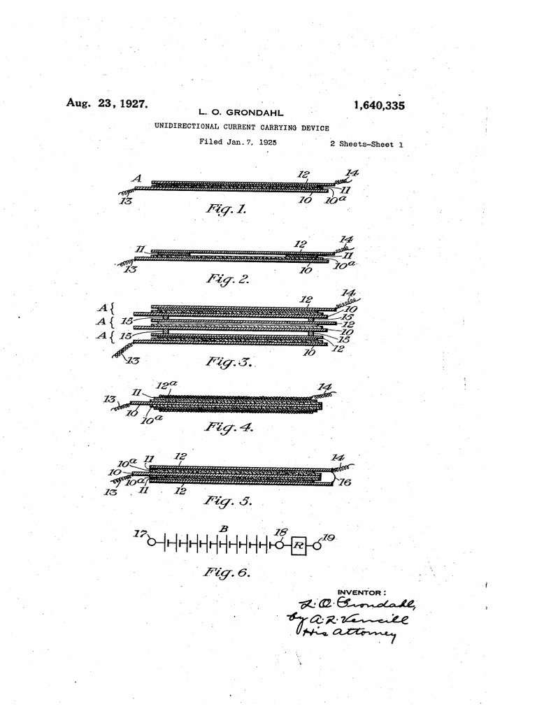 US1640335 | PDF | Rectifier | Electrical Resistance And Conductance