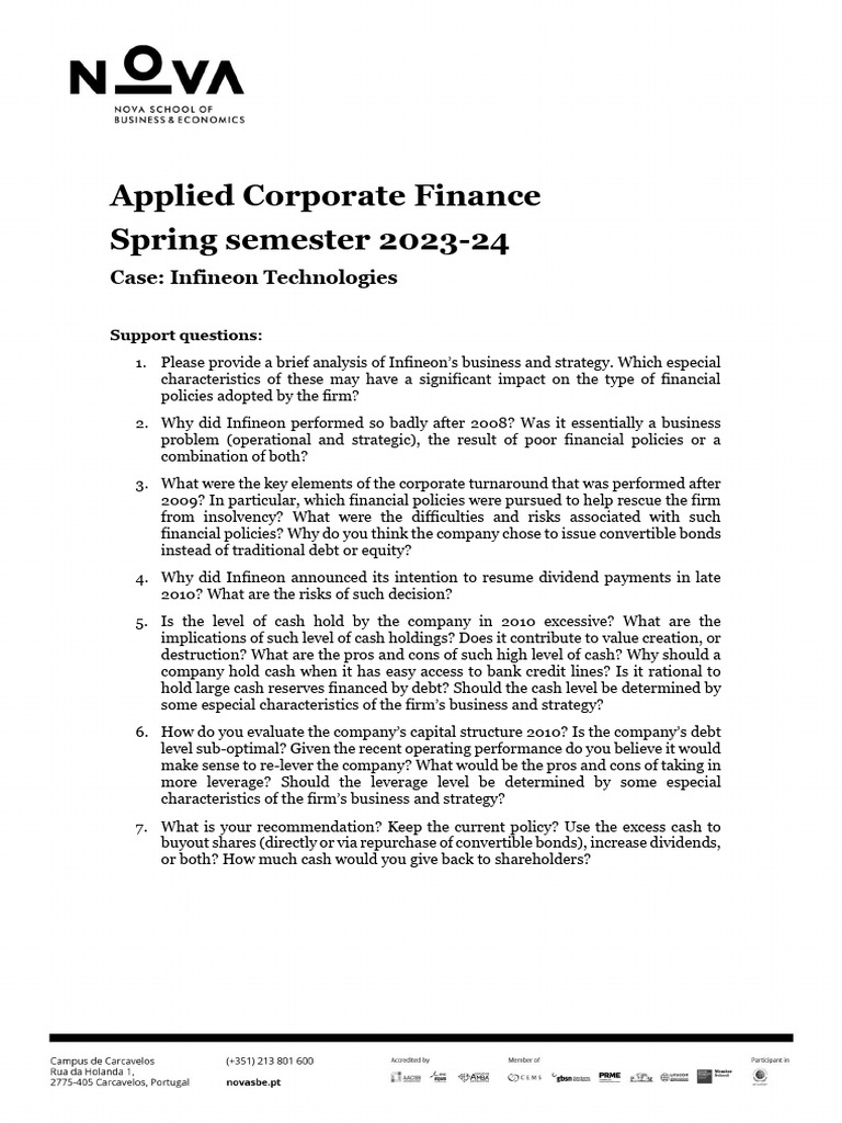 Case Infineon Technologies - Support Questions | PDF