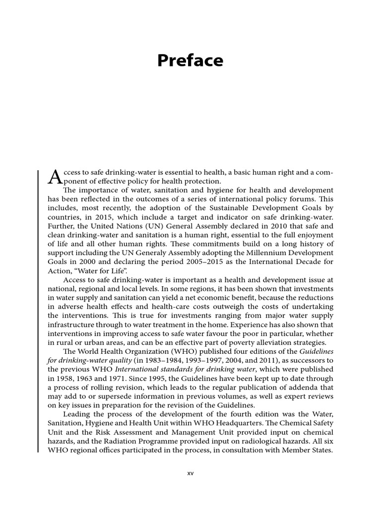 WHO Drinking-Water Quality Guidelines | PDF | Drinking Water | Sanitation