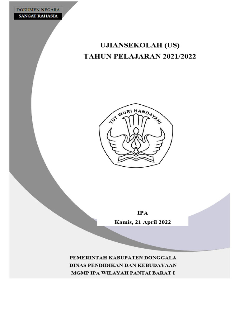 Sampul Soal Us 2021-2022 | PDF