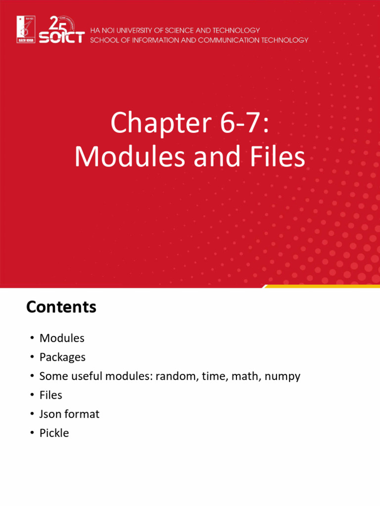 Chapter 6-7. Modules and Files | PDF | Json | Computer Programming