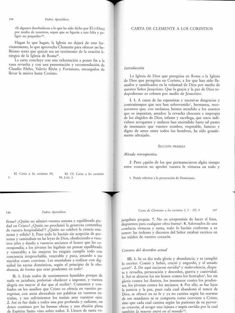 Extracto de La Carta de Clemente A Los Corintios | PDF