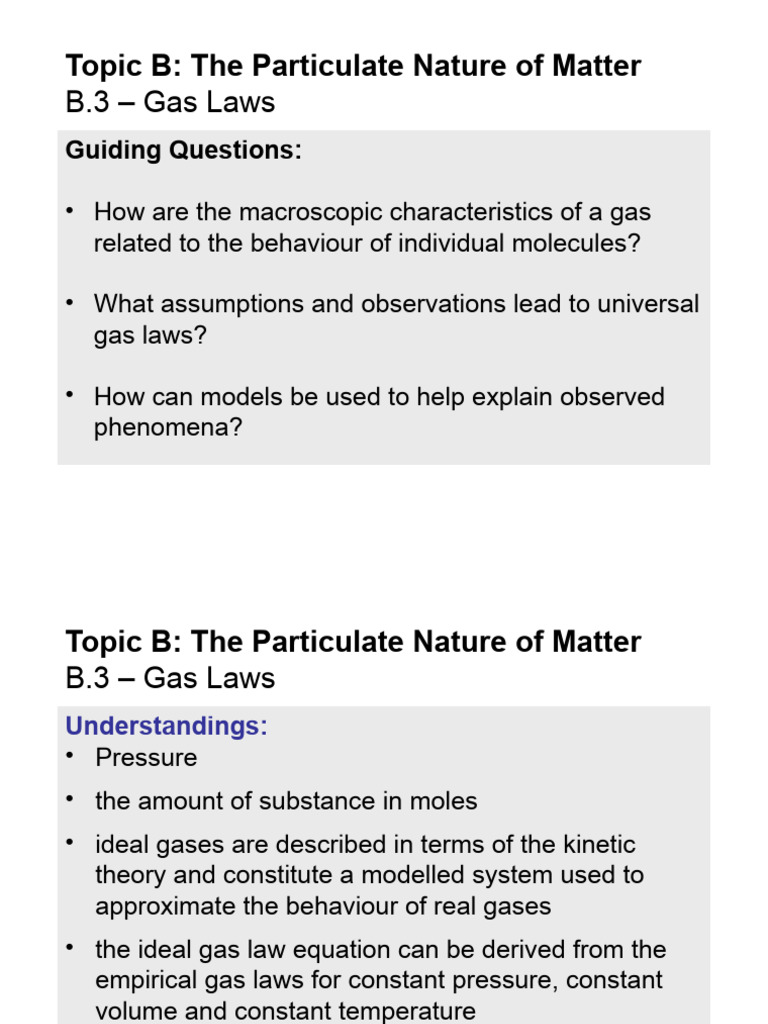 B.3 - Gas Laws - Teacher | PDF | Gases | Mole (Unit)