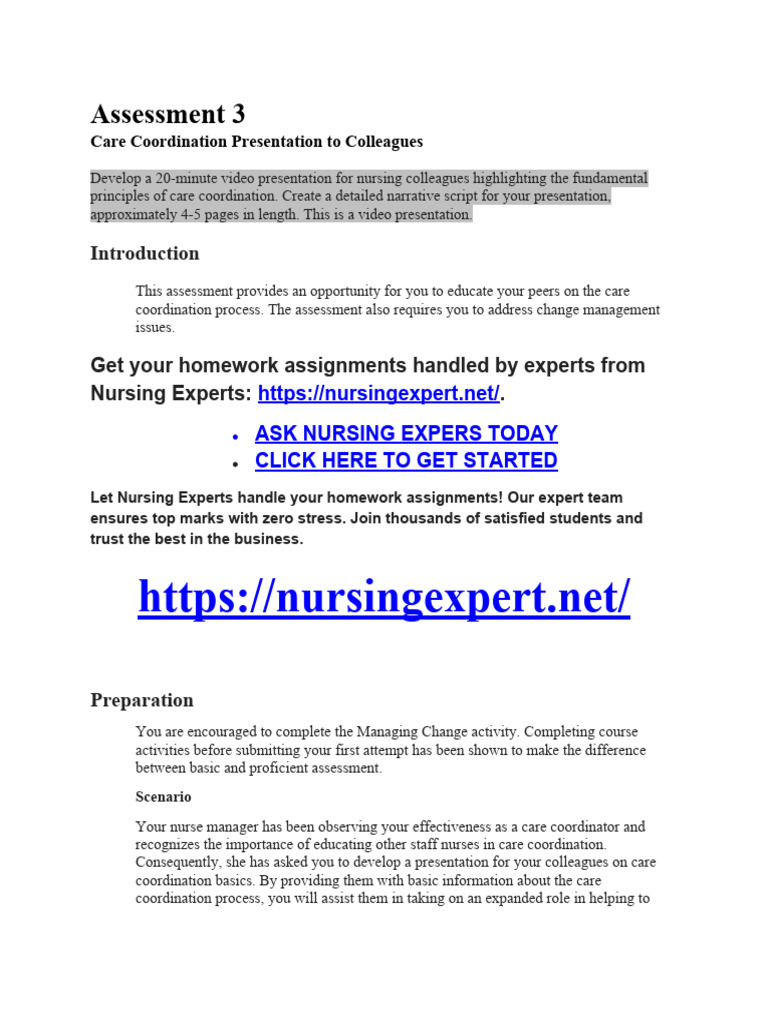 Assessment3 CareCoordinationPresentation | PDF | Nursing | Policy