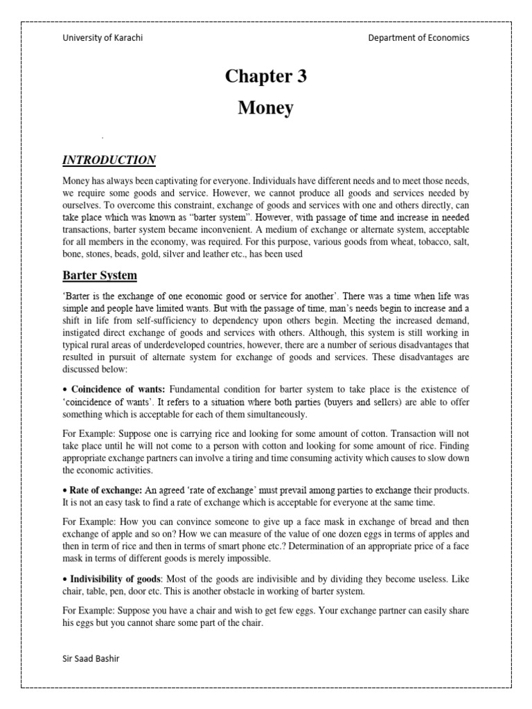 Chapter 3 Money Pdf Money Interest Rates
