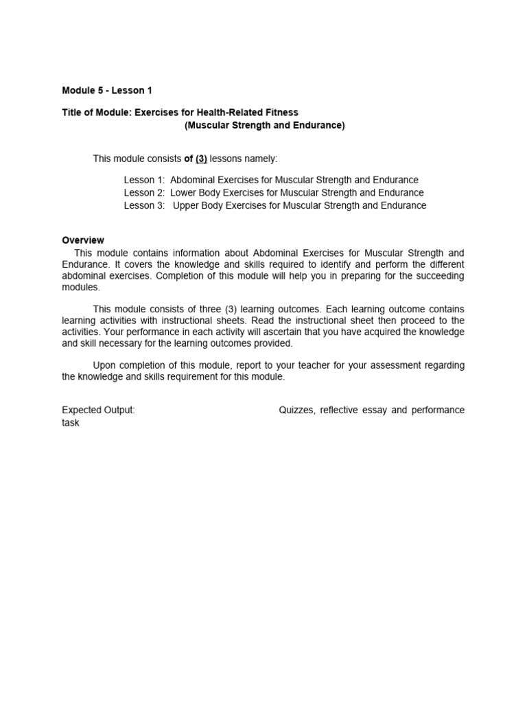 Module 5 LESSON 1 | PDF | Musculoskeletal System | Anatomy