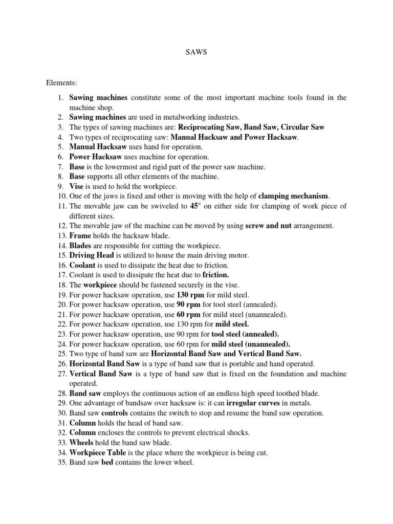SAWS | PDF | Metalworking | Manufactured Goods