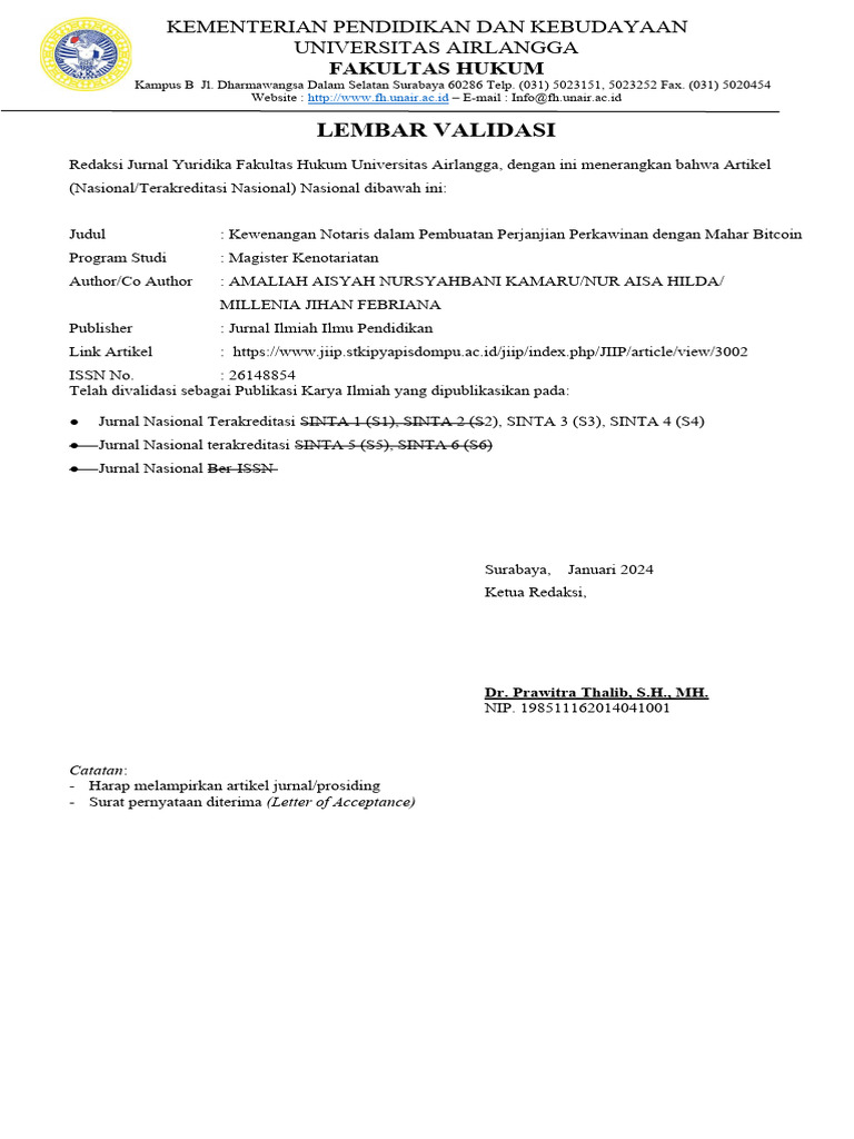 Lembar Validasi | PDF