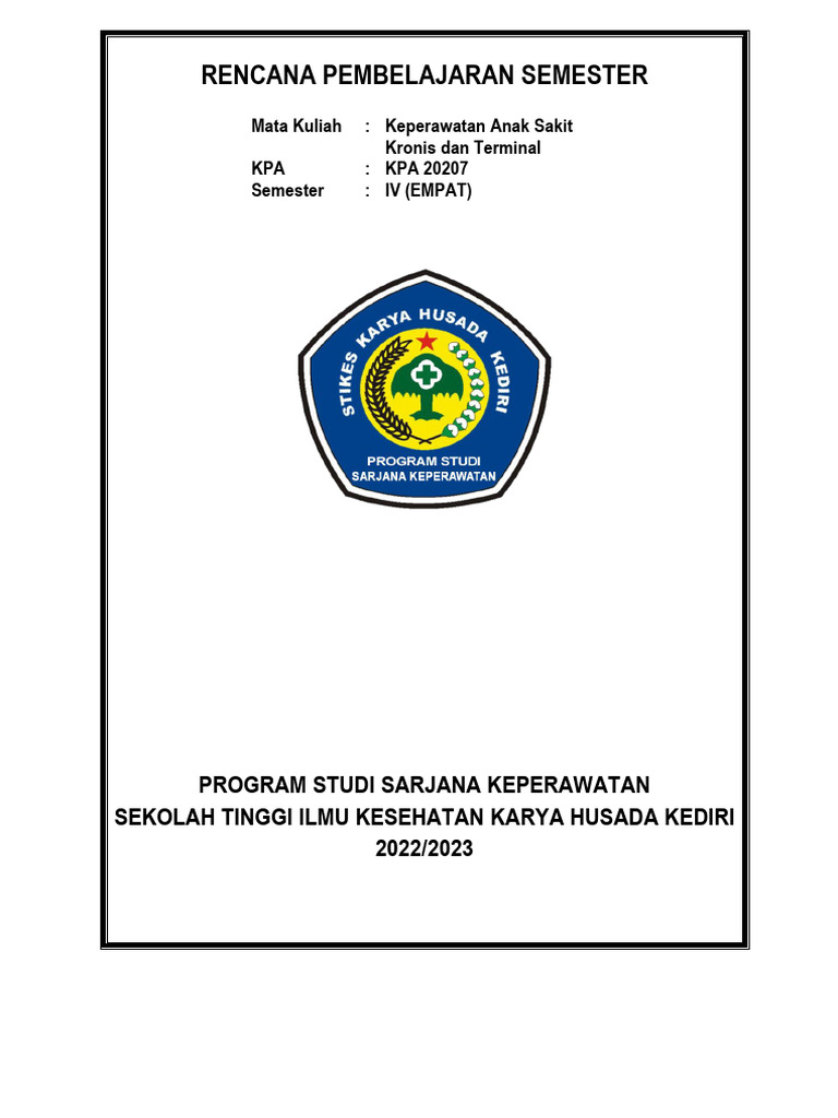 RPS Kep. Anak Sakit Kronis Dan Terminal | PDF