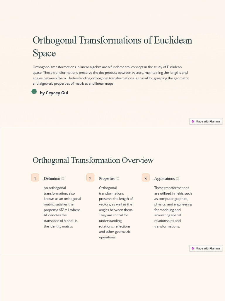 Orthogonal Transformations of Euclidean Space | Download Free PDF | Eigenvalues And Eigenvectors ...
