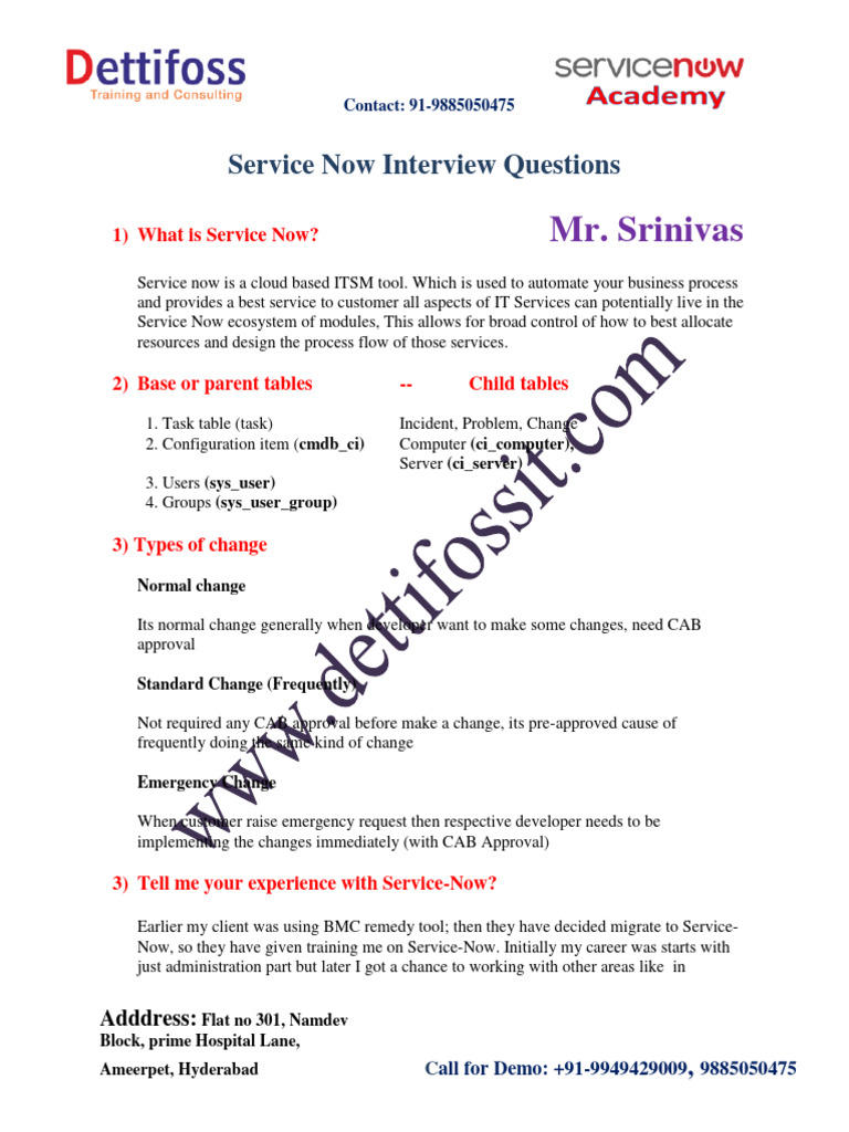 Servicenow Interview Question and Answers | Download Free PDF | Databases | Variable (Computer ...