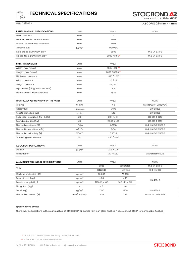 A2 Technical Specifications - en 4 | PDF | Applied And ...