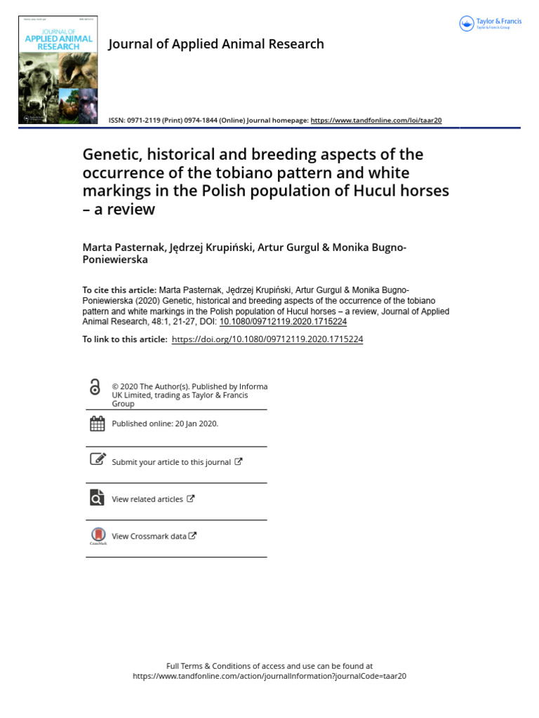 Hucul Horses: Tobiano Pattern Review | PDF | Horse Breeding | Horses