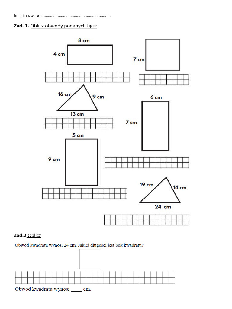 Obwody Sprawdzian | PDF