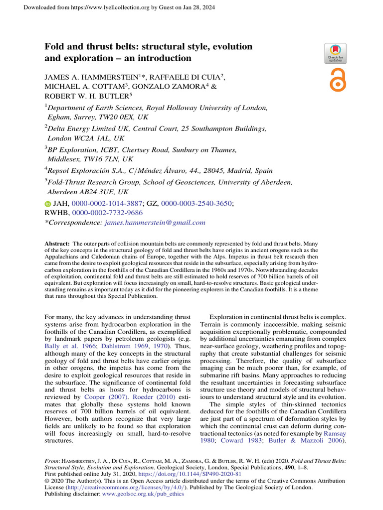 Hammerstein Et Al 2020 Fold and Thrust Belts Structural Style Evolution ...