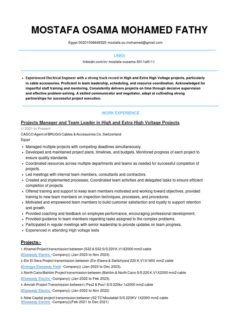 Mostafa Osama CV | Download Free PDF | Leadership | Employee Retention