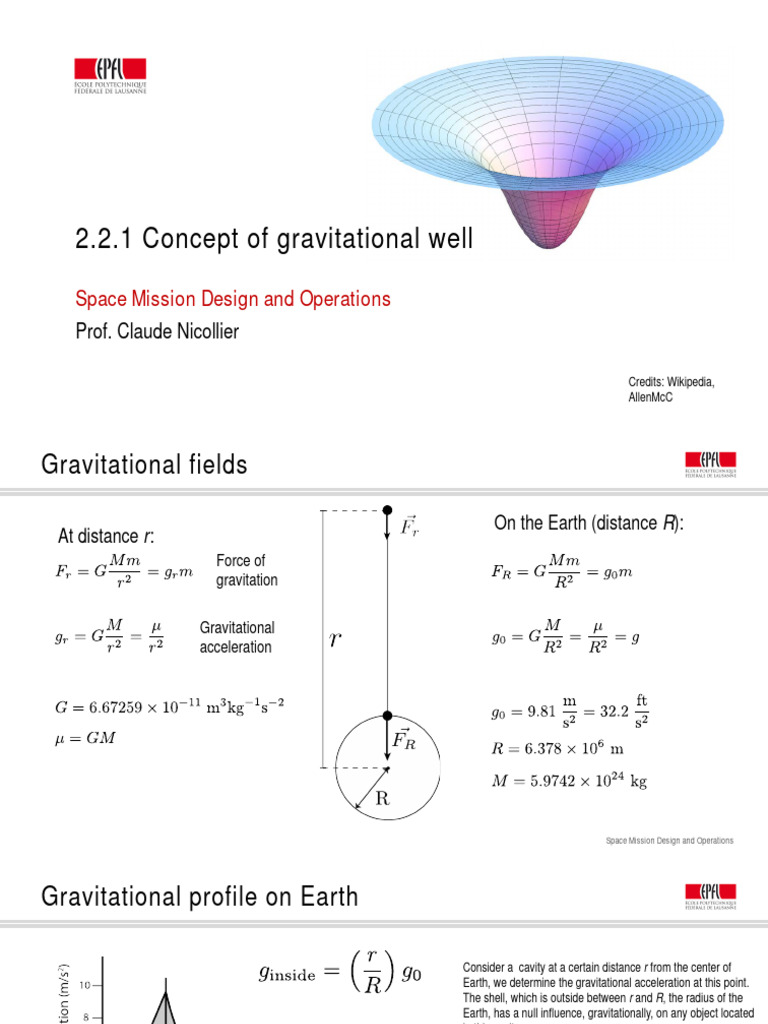 2.2 Concept of Gravitational Well and Dynamics of Spaceflight | PDF | Gravity | Mass