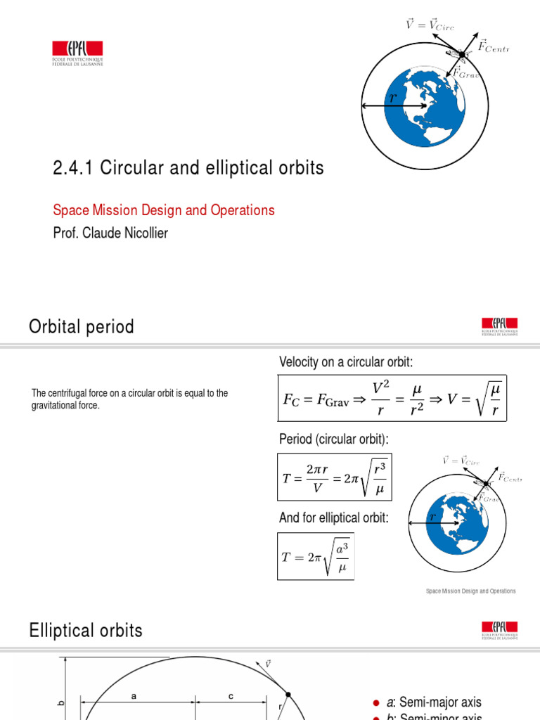 2.4 Case of Circular and Elliptical Orbits | PDF | Orbit | Classical Mechanics