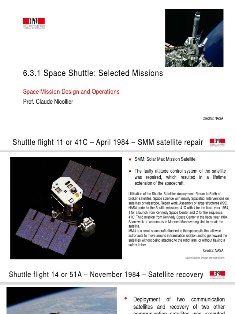 6.3 Space Shuttle Selected Missions | PDF | Spacelab | Space Shuttle
