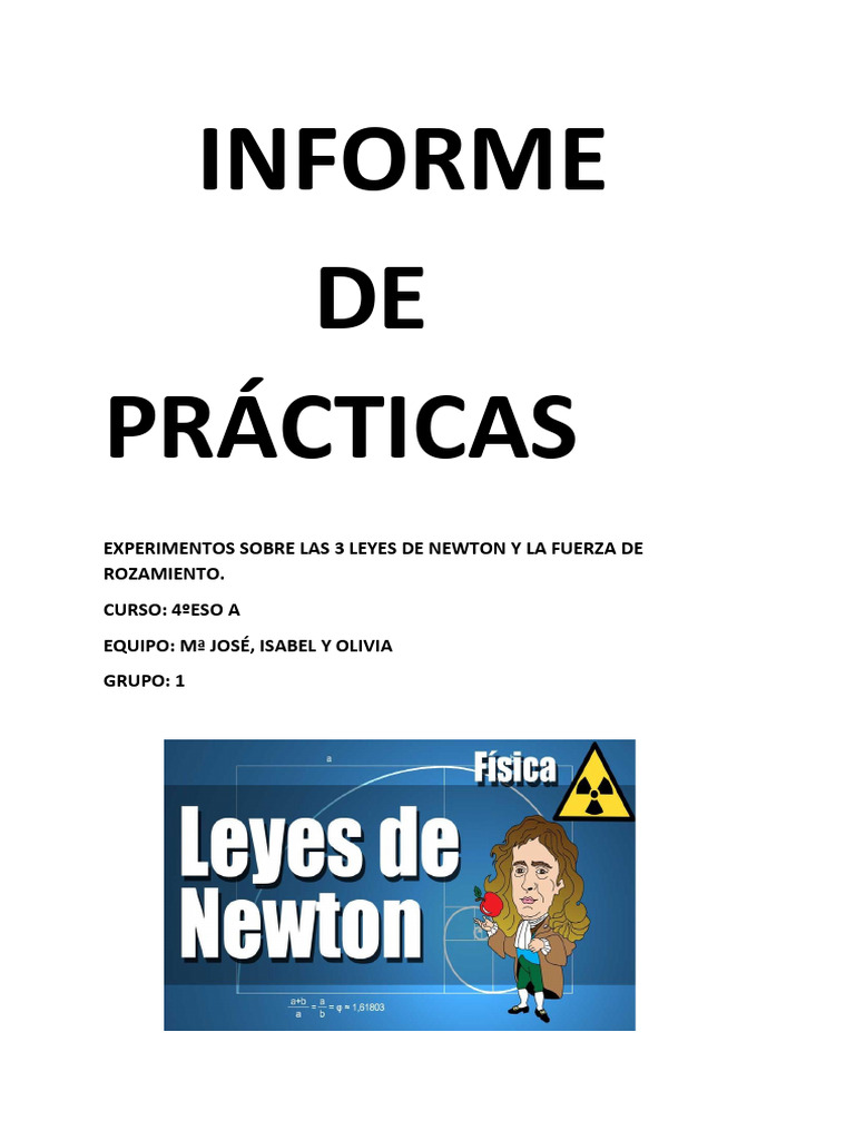 Leyes de Newton y Fuerza de Rozamiento PDF | PDF | Fuerza | Las leyes ...