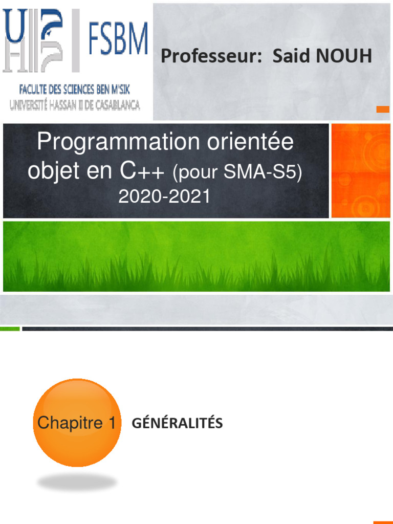 Cours POO S5-SMA 20-21 Dernière Version Du 21-01-2021 | PDF | C ...