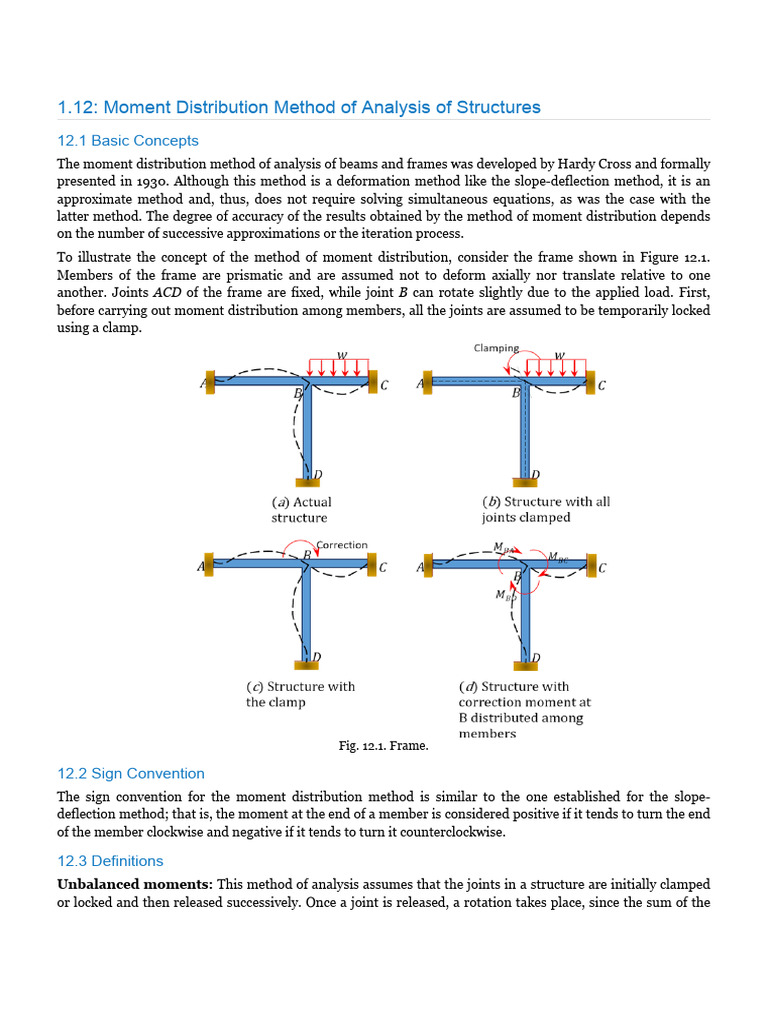 1.12 - Moment Distribution Method of Analysis of Structures ... 1.12 - Moment Distribution Method of Analysis of Structures ...