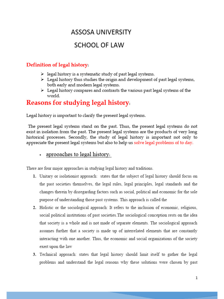 Legal History & Customary Law. Assosa University | PDF | Civil Law ...
