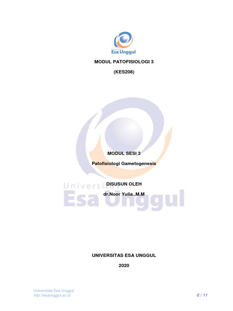 Modul Sesi 3 KES208 - Patofisiologi 3 Ok-1 | PDF