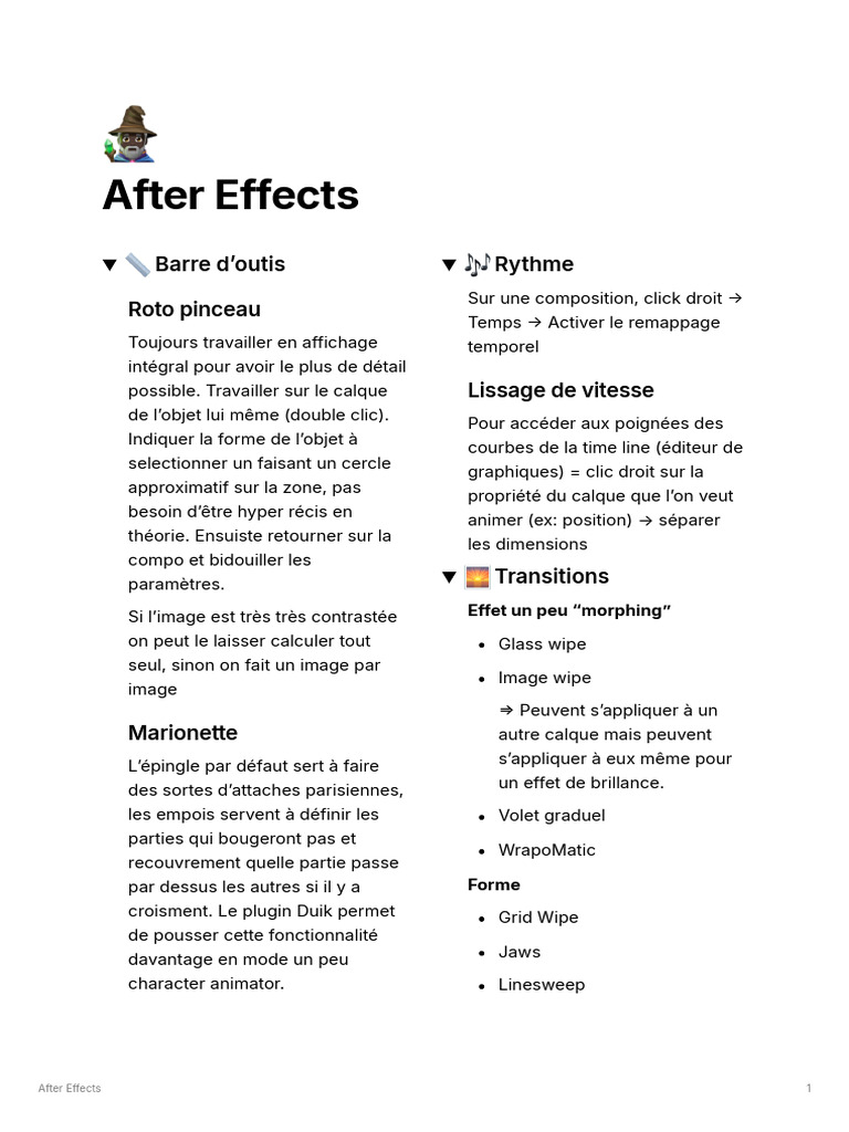 Guide complet After Effects | PDF | Informatique | Infographie