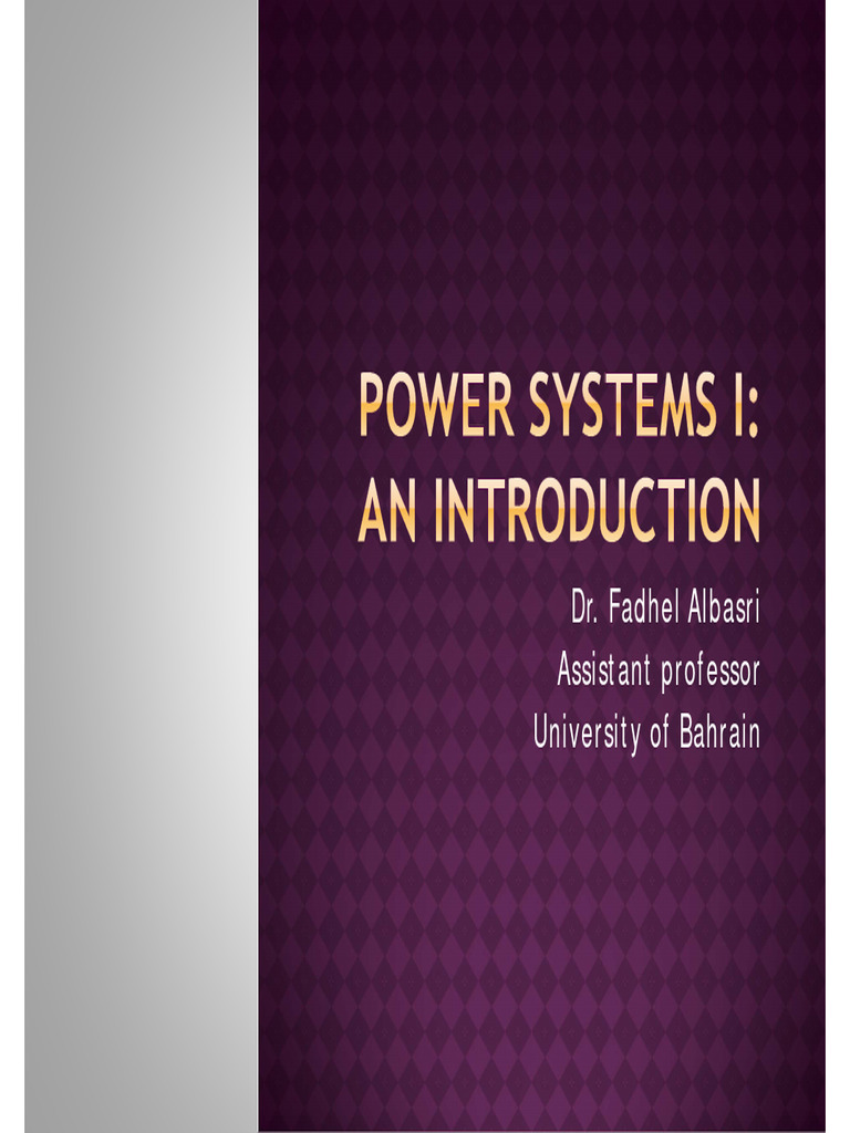 CH 1 Introduction To Power System v2 | PDF | Power Station | Electric Power Transmission