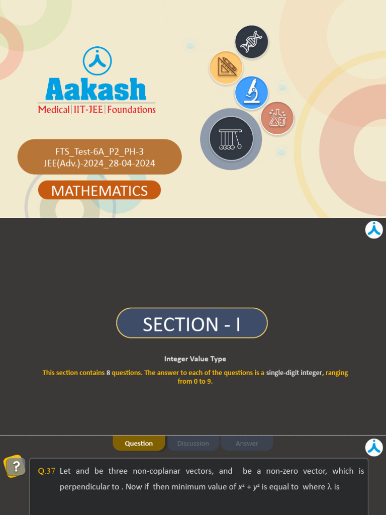Phase-3 Test-6A P2 Code-B 28-04-2024 Mathematics | PDF | Algebra ...