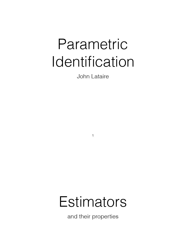 Parametric Identification | PDF | Estimator | Bias Of An Estimator