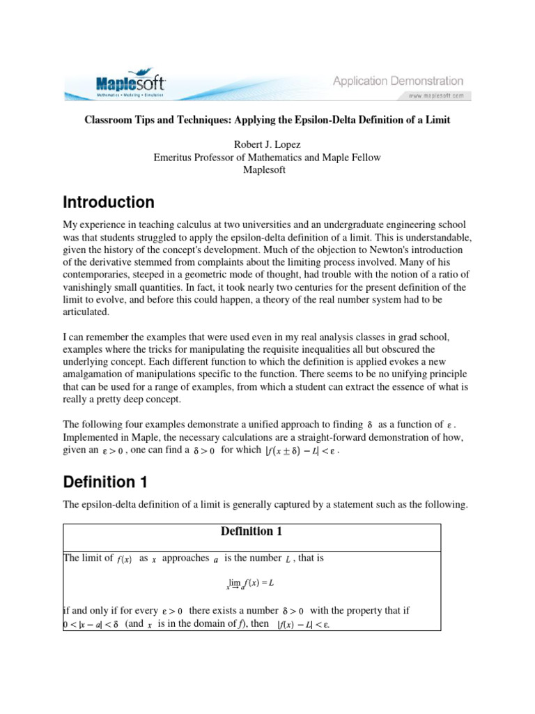 Epsilon Delta | PDF | Equations | Function (Mathematics)