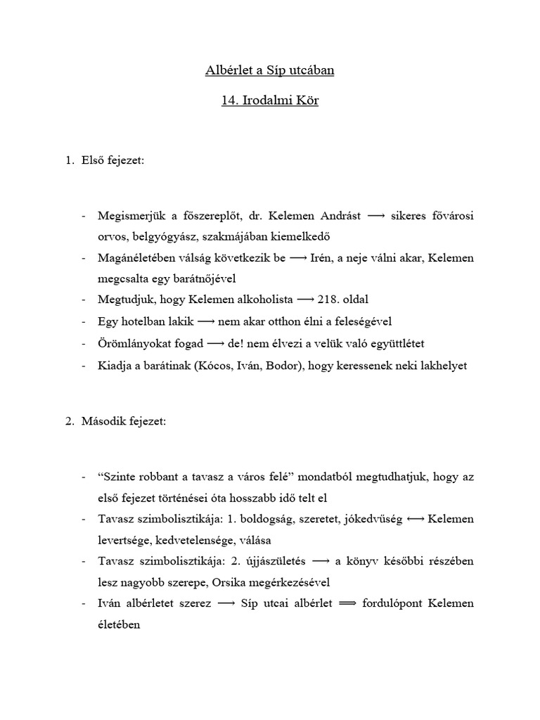 Albérlet A Síp Utcában | PDF