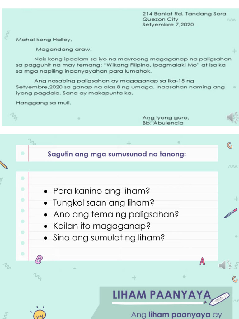 Liham Pangkaibigan Liham Paanyaya 1 | PDF