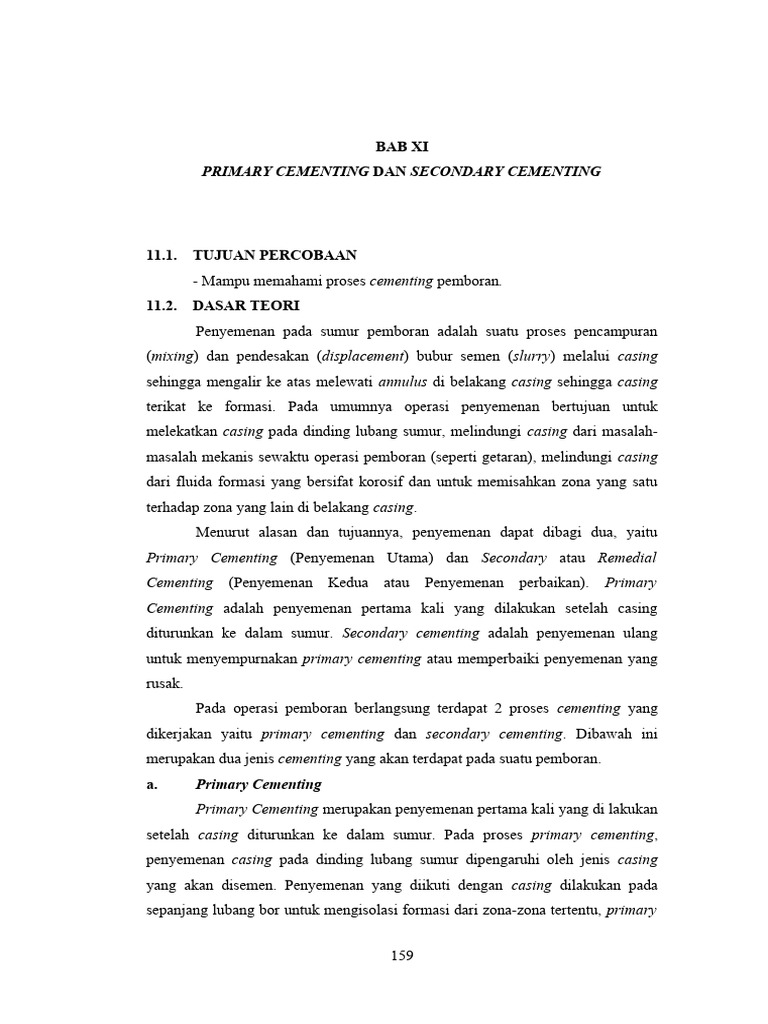 Proses Cementing dalam Pemboran | PDF
