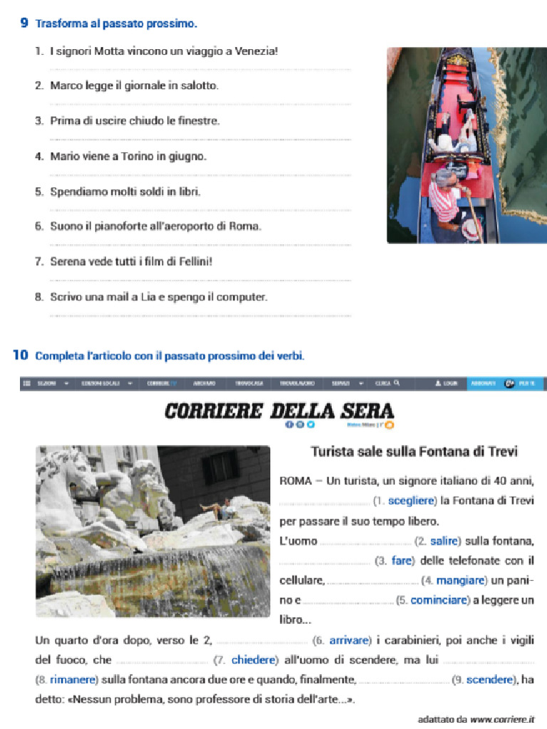 Esercizi Passato Prossimo AG 4 .PNG | PDF