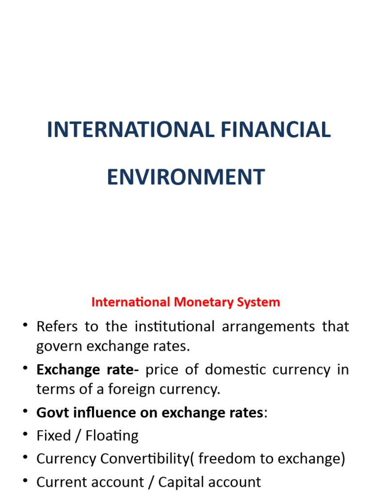 International Financial Environment 2024 | PDF | Exchange Rate ...