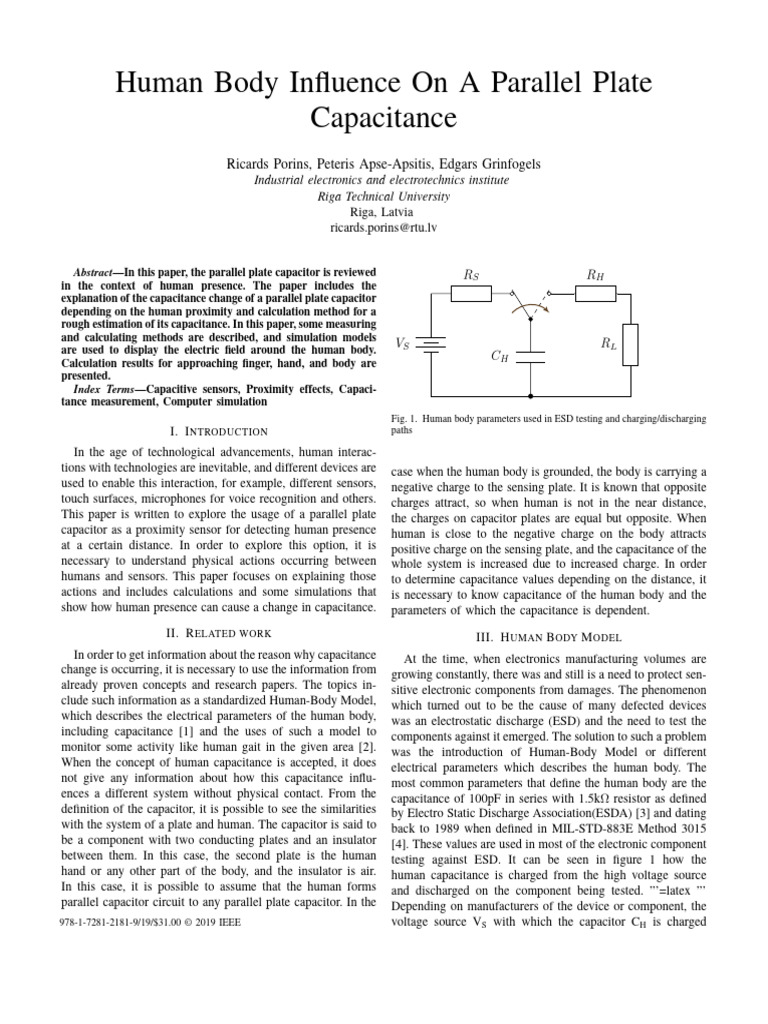Capacitive Proximity Sensing | PDF | Capacitor | Capacitance