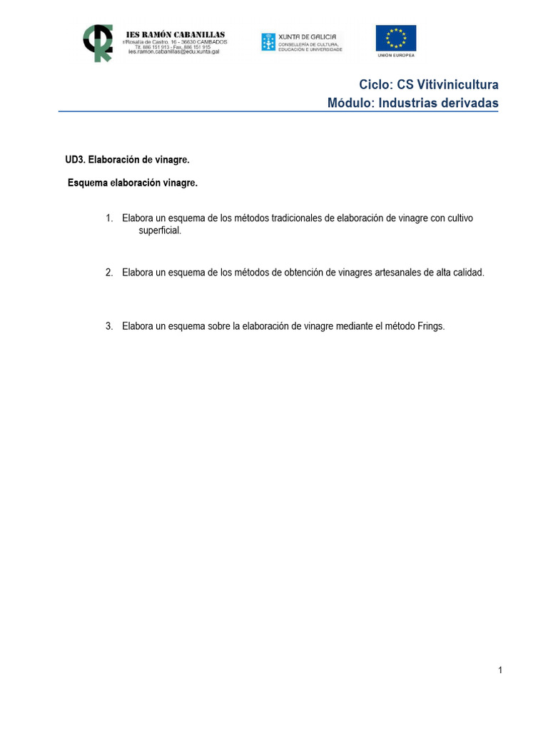 Actividad 14. Esquema Elaboracion Vinagre | PDF