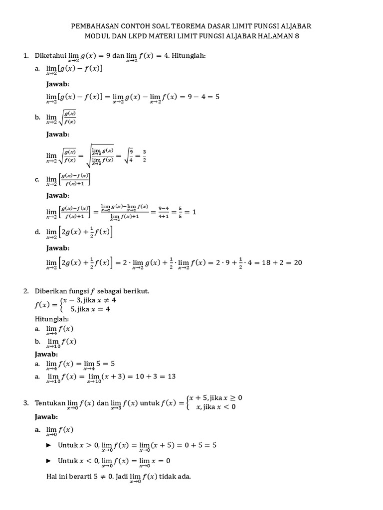 Pembahasan Contoh Soal Modul Hal 8 | PDF